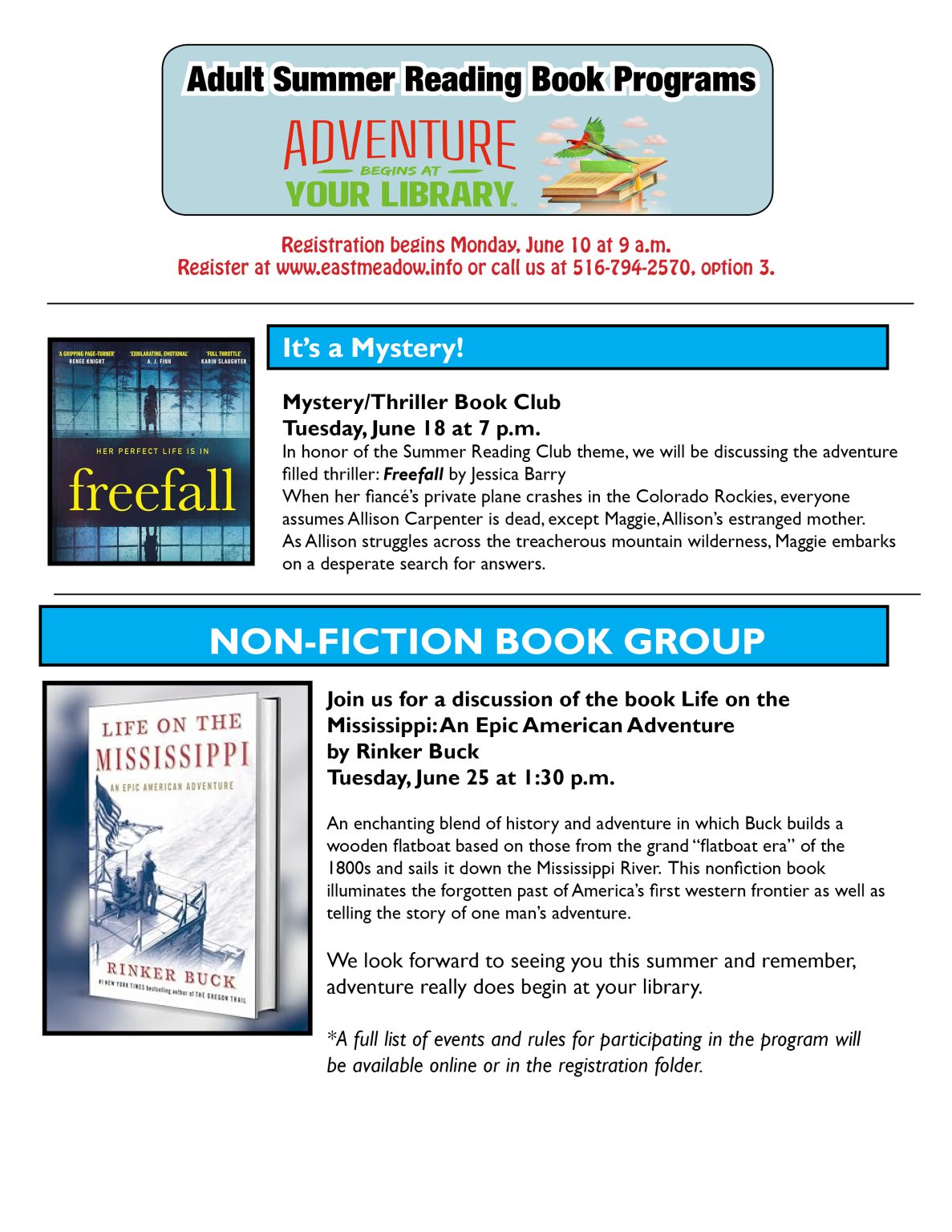 Adult Summer Reading Book Programs - East Meadow Public Library